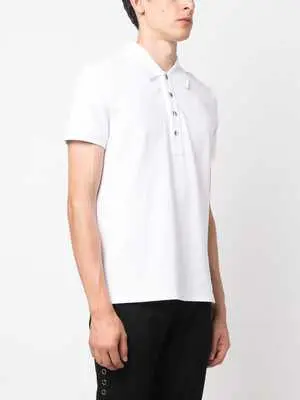 Balmain Monogram-pattern Piqué Polo Shirt - White