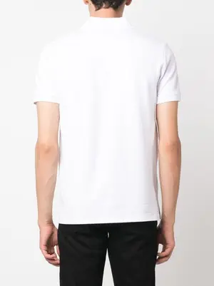 Balmain Monogram-pattern Piqué Polo Shirt - White