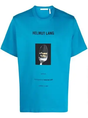 Helmut Lang Photograph-print Cotton T-shirt - Blue