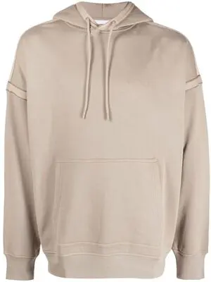 Helmut Lang Embroidered Cotton Hoodie - Neutrals