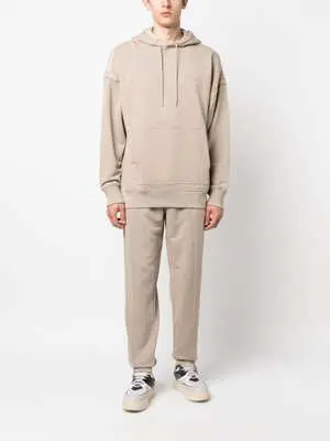 Helmut Lang Embroidered Cotton Hoodie - Neutrals