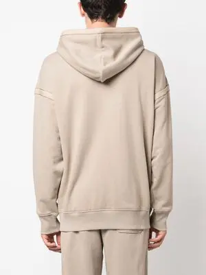 Helmut Lang Embroidered Cotton Hoodie - Neutrals