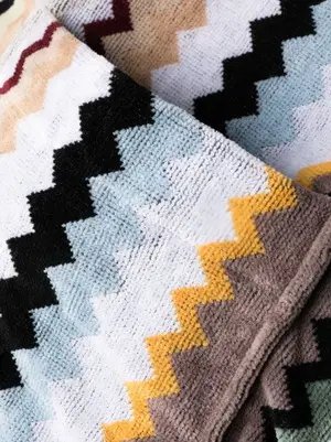 Missoni Zigzag-print Cotton Bathrobe - Grey