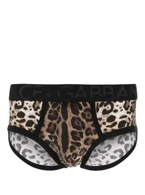 Dolce & Gabbana Leopard-print Boxers - Brown