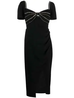 SELF-PORTRAIT Crystal-embellished Midi Dress - Black