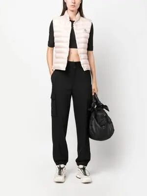 Moncler Liane Logo-patch Vest - Pink