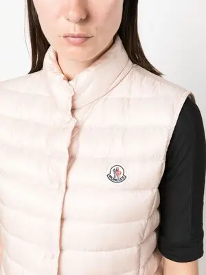 Moncler Liane Logo-patch Vest - Pink