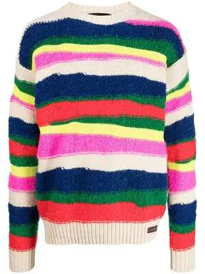 Dsquared2 Striped Crew Neck Jumper - Neutrals