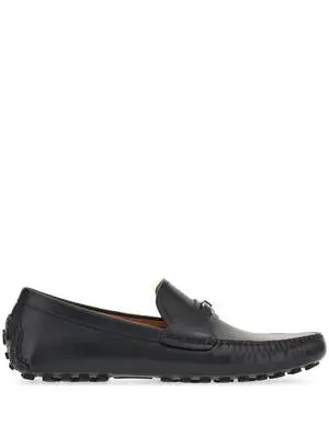 FERRAGAMO Gancini-buckle Leather Loafers - Brown