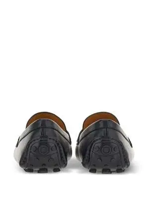 FERRAGAMO Gancini-buckle Leather Loafers - Brown