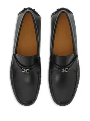 FERRAGAMO Gancini-buckle Leather Loafers - Brown