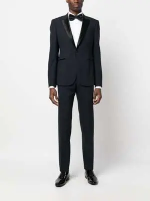 Emporio Armani Satin-trim Single-breasted Suit - Blue