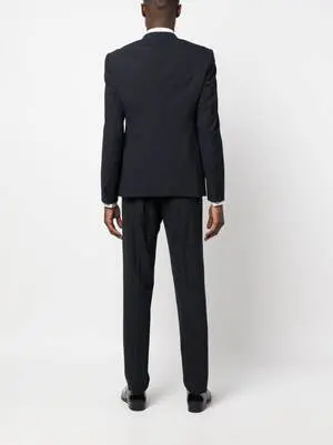 Emporio Armani Satin-trim Single-breasted Suit - Blue