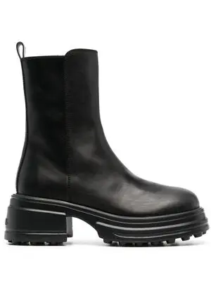 Women's Black Round Toe Boots