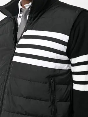 Thom Browne Stripe-detail Padded Gilet - Grey