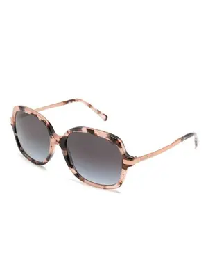 Michael Kors Tortoiseshell-effect Square-frame Sunglasses