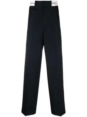 Palm Angels Sartorial Tape Cotton Chino Trousers - Blue