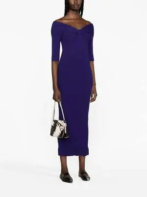 Philosophy Di Lorenzo Serafini Off-shoulder Knitted Midi Dress