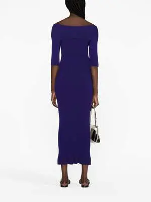 Philosophy Di Lorenzo Serafini Off-shoulder Knitted Midi Dress