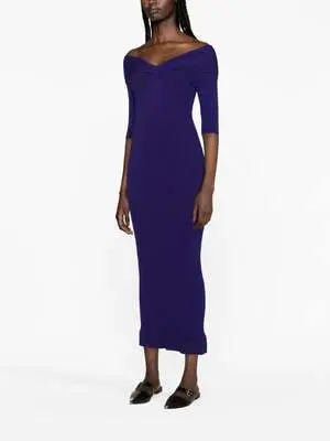 Philosophy Di Lorenzo Serafini Off-shoulder Knitted Midi Dress