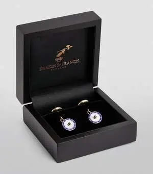 DEAKIN & FRANCIS Yellow Gold And Sapphire Chain-link Cufflinks