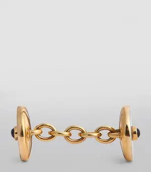 DEAKIN & FRANCIS Yellow Gold And Sapphire Chain-link Cufflinks