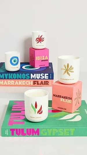 Assouline Mykonos Muse Travel From Home Candle - White