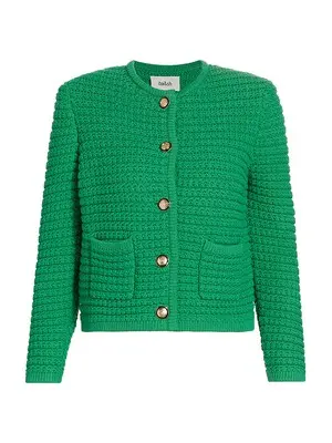 Ba&sh Gaspard Button-Back Cardigan Vert