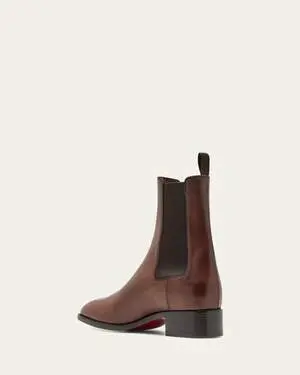 CHRISTIAN LOUBOUTIN Samson Burnished Leather Boot - Havane