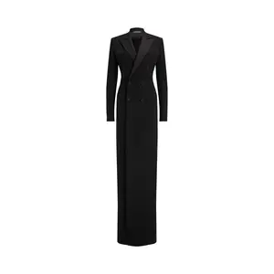 Ralph Lauren Kristian Silk Tuxedo Gown - Black