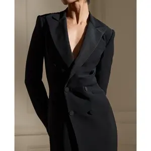 Ralph Lauren Kristian Silk Tuxedo Gown - Black