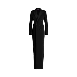 Ralph Lauren Kristian Silk Tuxedo Gown - Black