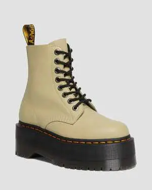 Dr. Martens 1460 Max Leather Platform Boots - Green
