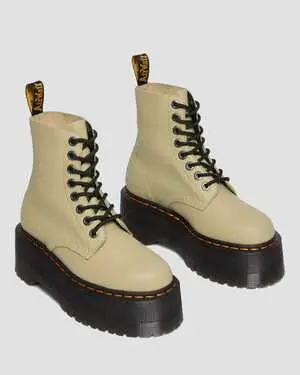 Dr. Martens 1460 Max Leather Platform Boots - Green