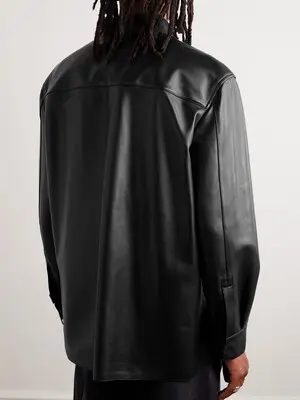 Loewe Logo-debossed Leather Jacket