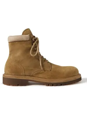 Officine Creative Boss Leather-trimmed Suede Boots