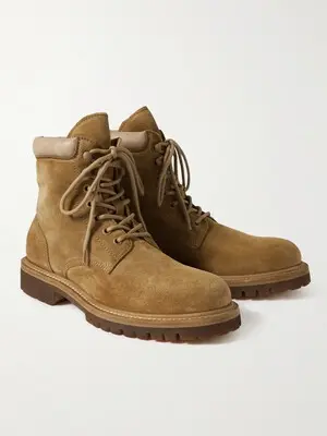 Officine Creative Boss Leather-trimmed Suede Boots