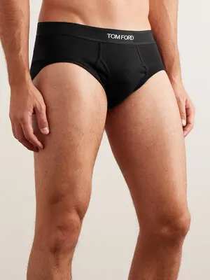 TOM FORD Two-pack Stretch-cotton And Modal-blend Briefs - Black