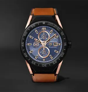 KINGSMAN X TAG HEUER Tag Heuer Connected Modular 45mm Ceramic And Leather Smart Watch