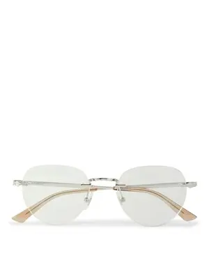 Montblanc Round-frame -tone Titanium And Acetate Optical Glasses