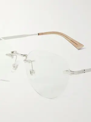 Montblanc Round-frame -tone Titanium And Acetate Optical Glasses
