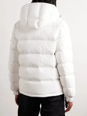 Moncler Maya Logo-appliquéd Quilted Glossed-shell Hooded Down Jacket