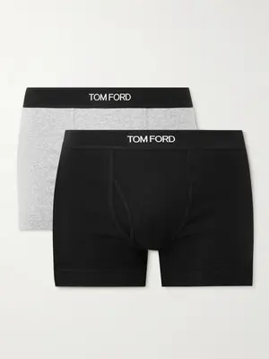 TOM FORD Two-pack Stretch-cotton Jersey Boxer Briefs - Black