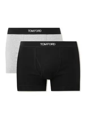 TOM FORD TOM FORD - Two-Pack Stretch-Cotton Jersey Boxer Briefs - Men - Black - S Multi