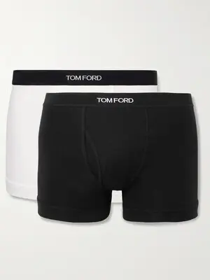 TOM FORD Two-pack Stretch-cotton Jersey Boxer Briefs - Black