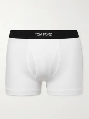TOM FORD Stretch-cotton And Modal-blend Boxer Briefs - White