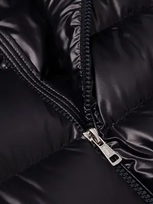 Moncler Bourne Quilted Shell Down Jacket With Logo - Blue