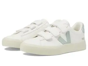VEJA VEJA Recife Metallic Leather Sneakers With Hook-and-Loop Closures White