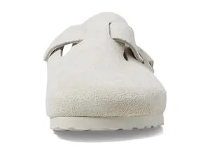BIRKENSTOCK Boston Clog Soft Footbed Suede Mule Shoes - White