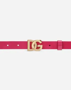 Dolce & Gabbana Patent Leather Belt With Dg Logo Buckle